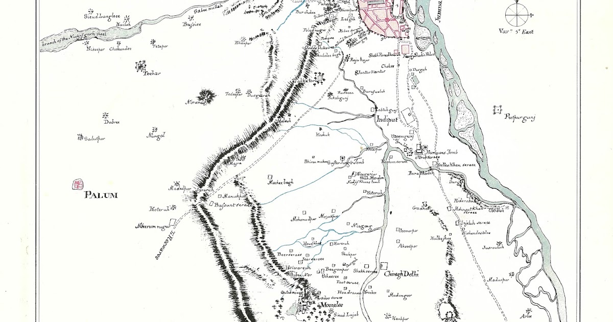 dharma next: ANTIQUE MAP - SKETCH OF THE ENVIRONS OF DELHI - CIRCA 1807