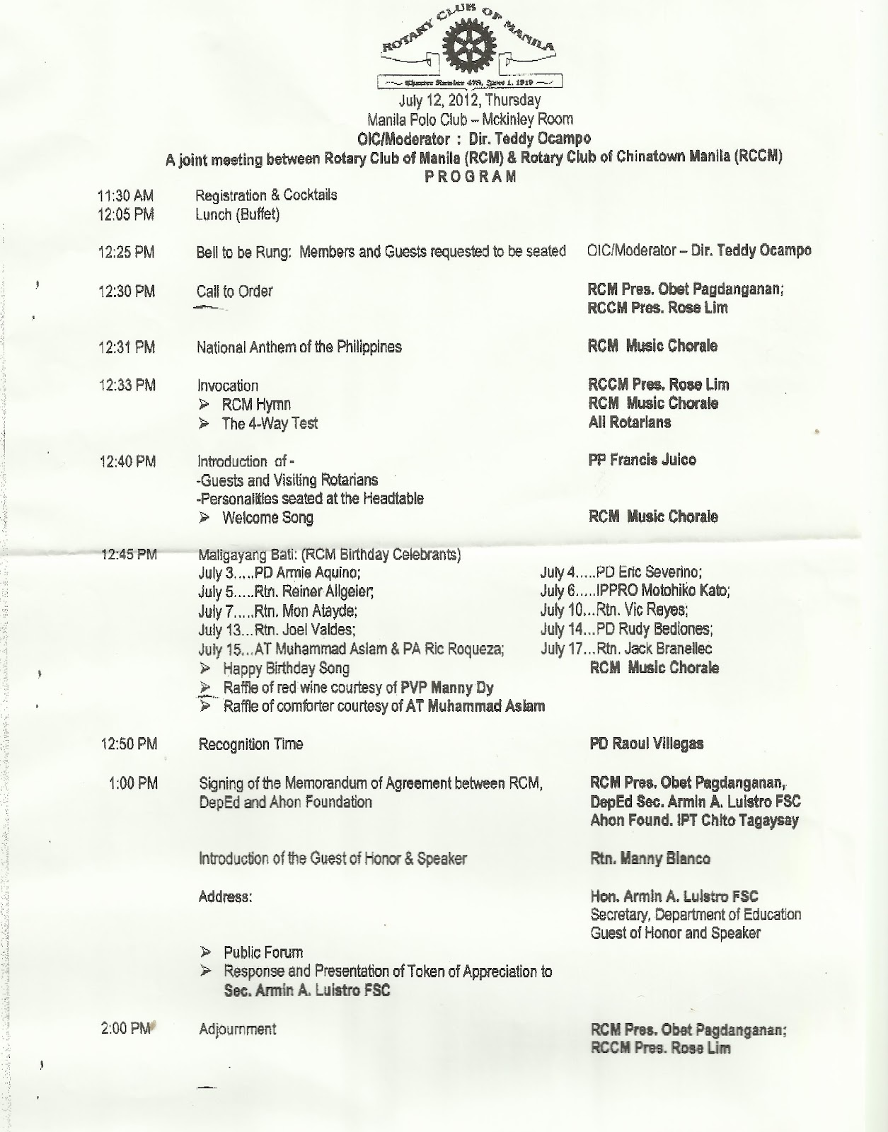 Department of Education Manila: Sec. Armin Luistro Signs MOA with ...