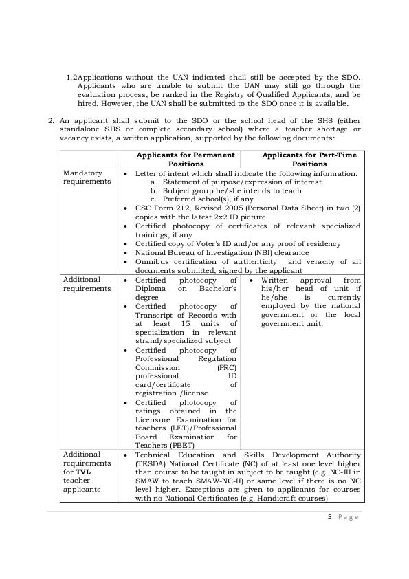 DepEd Memos, Orders & Results: DepEd Order No. 3, s.2016: Hiring ...
