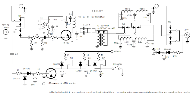 VU2ESE's radio experiments: 25 watt linear for Dual bands (40/20)
