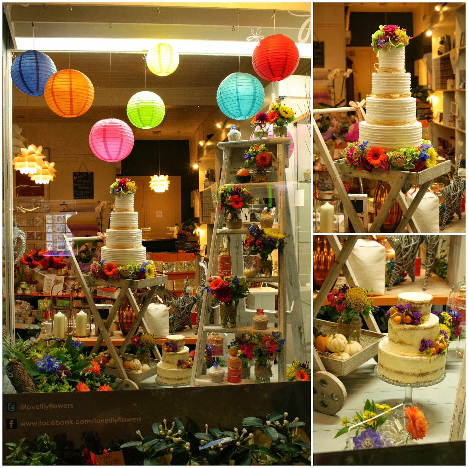 Tiers & Tiaras: Rustic Brights Window Display