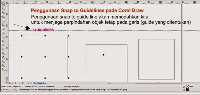 Penggunaan Snap to Guidelines pada Corel Draw
