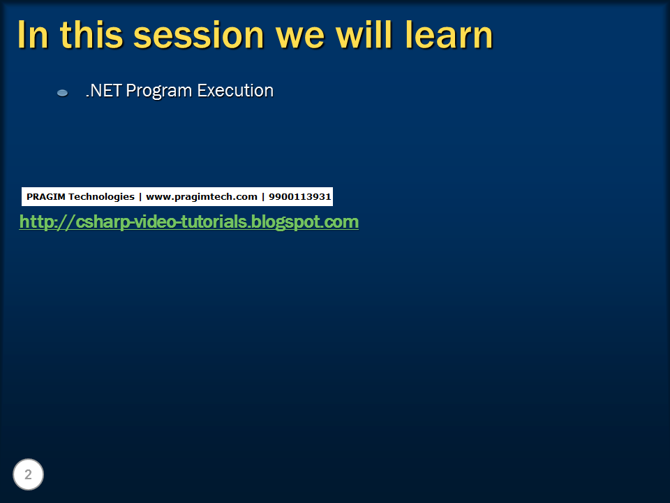 Sql Server Net And C Video Tutorial Part 1 Net Program Execution
