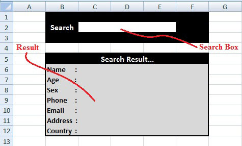 E-xcel Tuts: Search Box to Search and Display Data