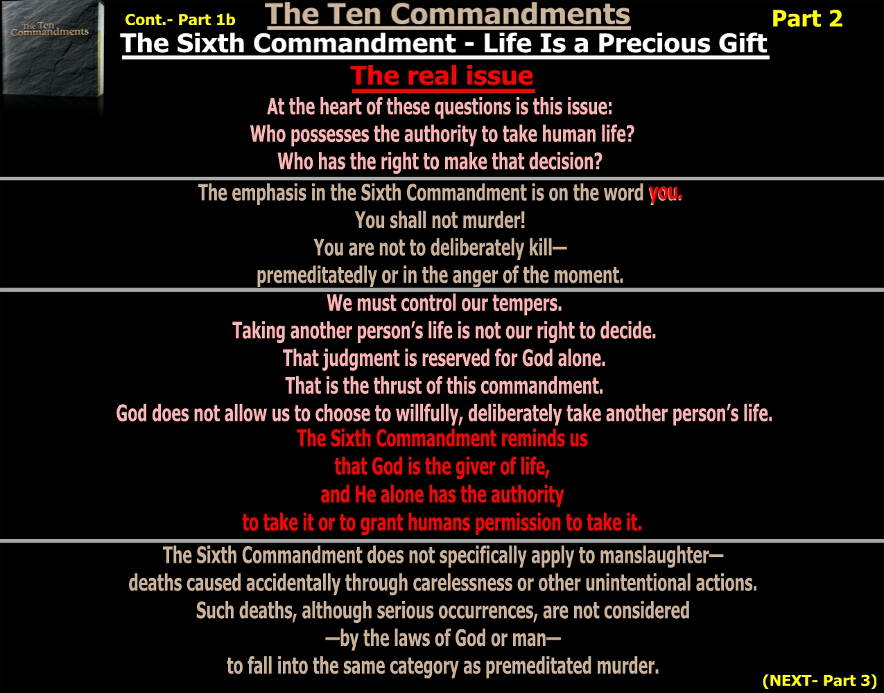 They follow the Lamb wherever He goes: The Ten Commandments - The Sixth ...