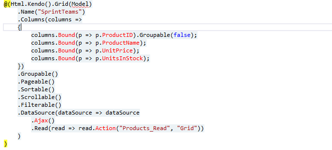 Asp.Net - MVC - Helper: Cannot resolve method ‘Grid(MVCGrid_Kendo ...
