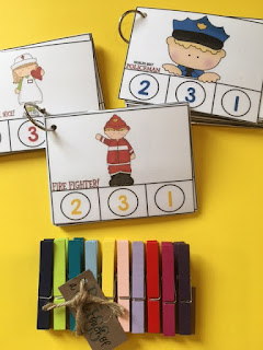 Community Helper's Clip Cards -5 sets Numbers 1-12 ~ Preschool Printables