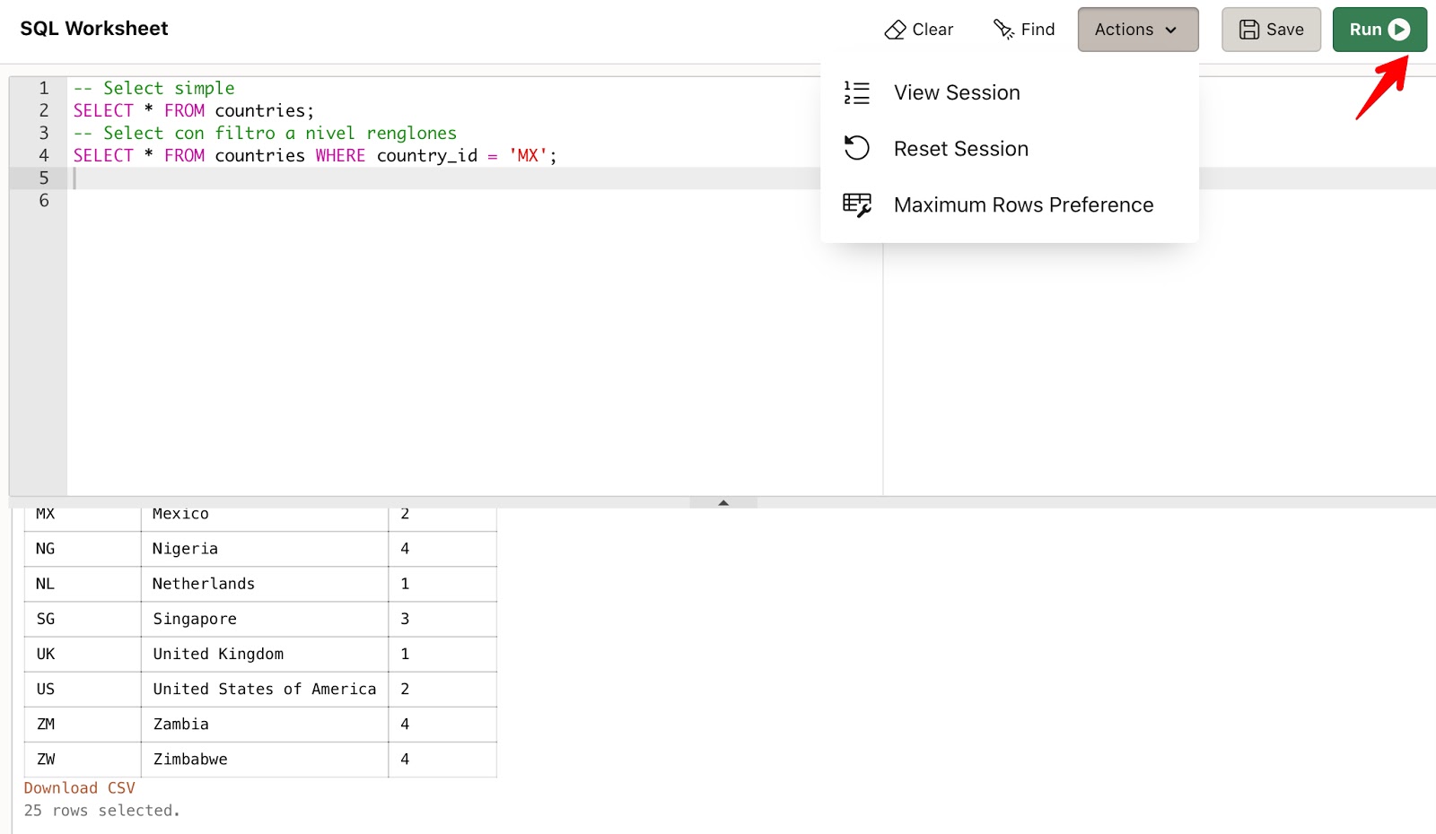 Oracle Live Sql