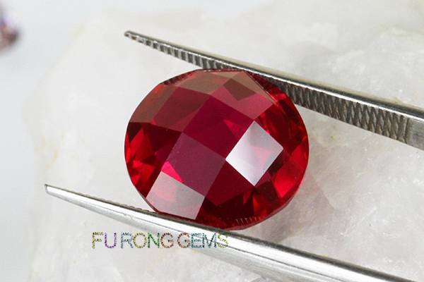 Loose Synthetic Ruby Red double checkerboard cut Stone China Suppliers ...