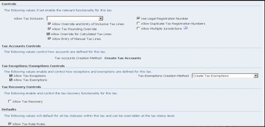 Oracle Applications: Oracle EBS-Tax Setups