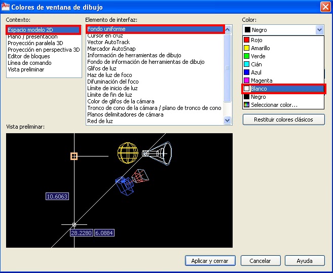Cambiar el color del fondo de AUTOCAD (en interfaz clásico) - AYTUTO Blog