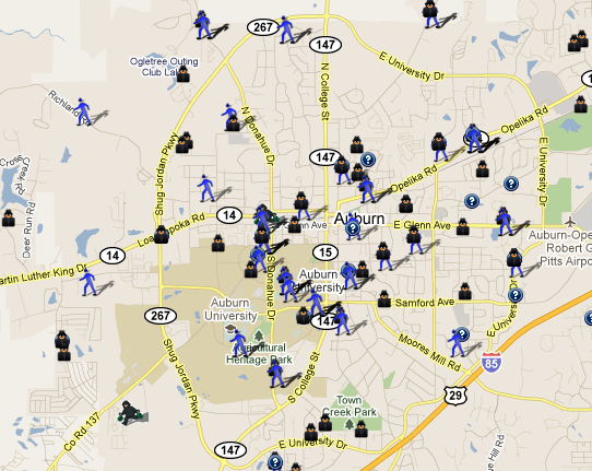 SpotCrime - The Public's Crime Map: East Central areas of Alabama-Mapped!