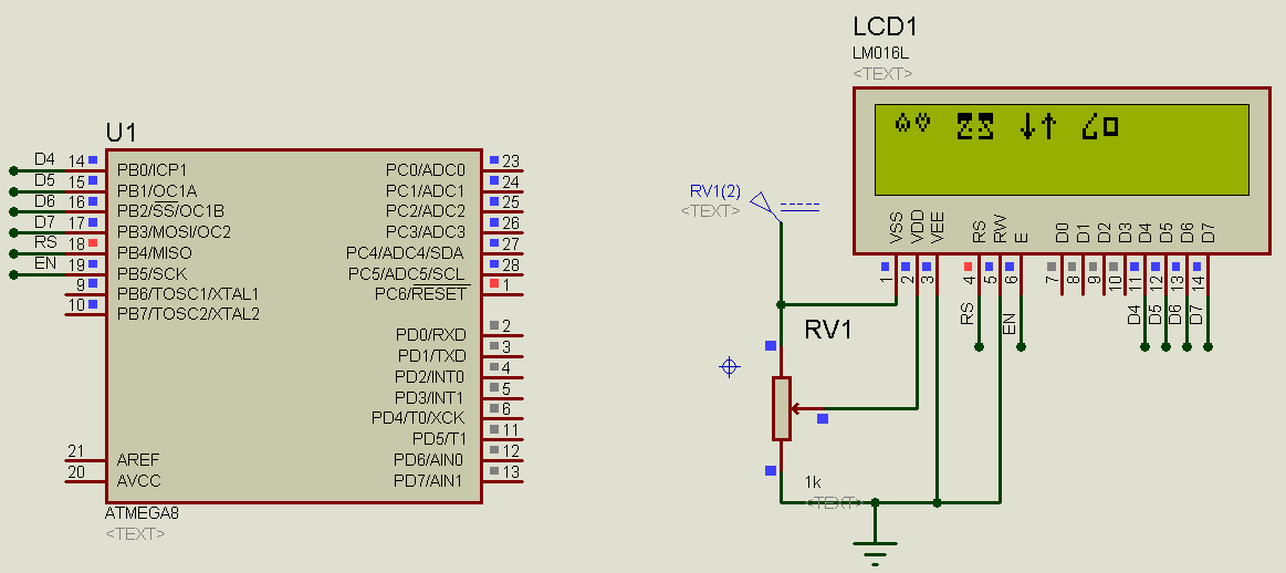 Code Bloges: Display Custom Character on 16X2 LCD to AVR Microcontroller (Atmega-8)