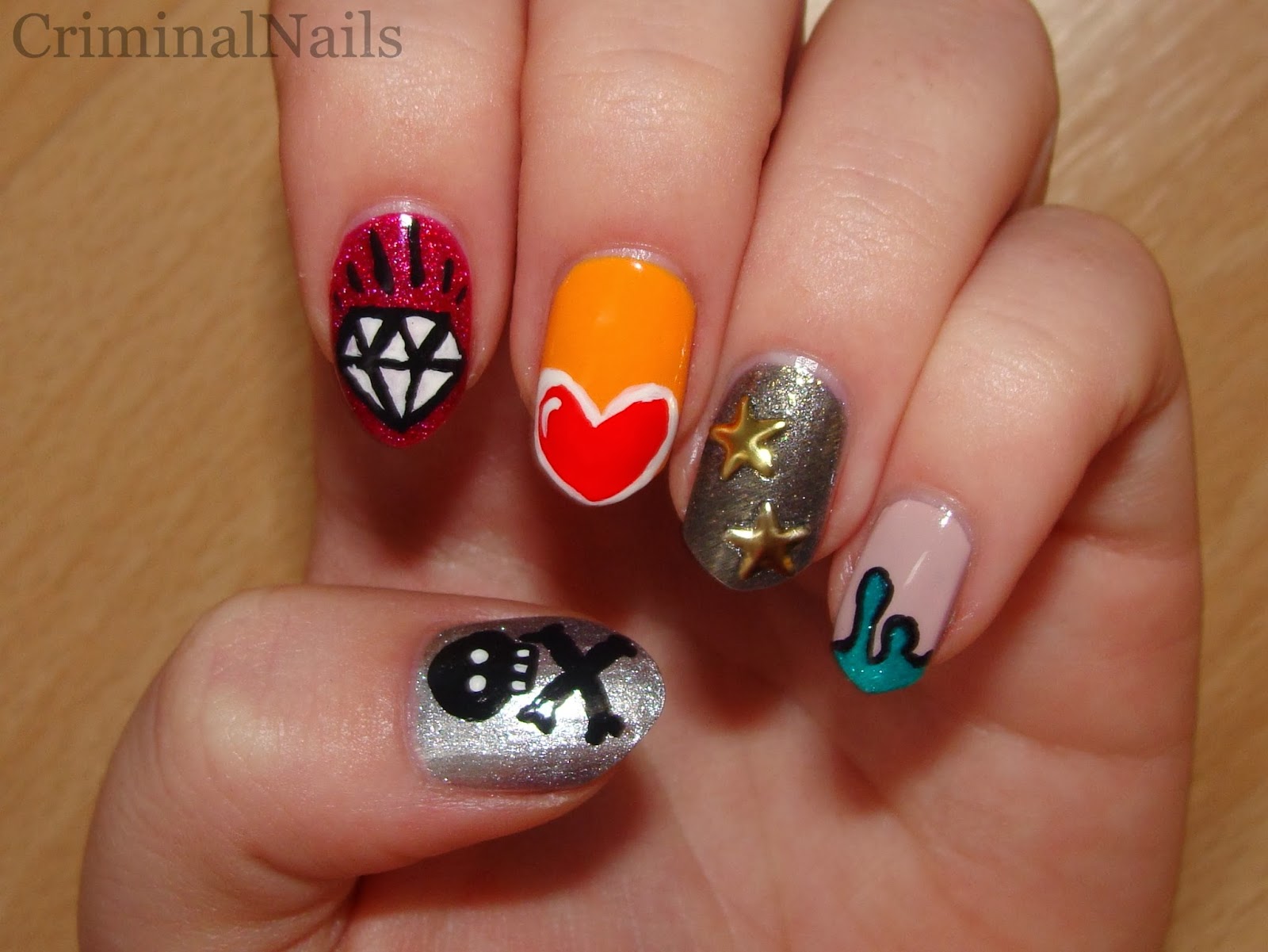 Criminal Nails: Mish Mash Challenge - Faux stone. Diamond mix & match.