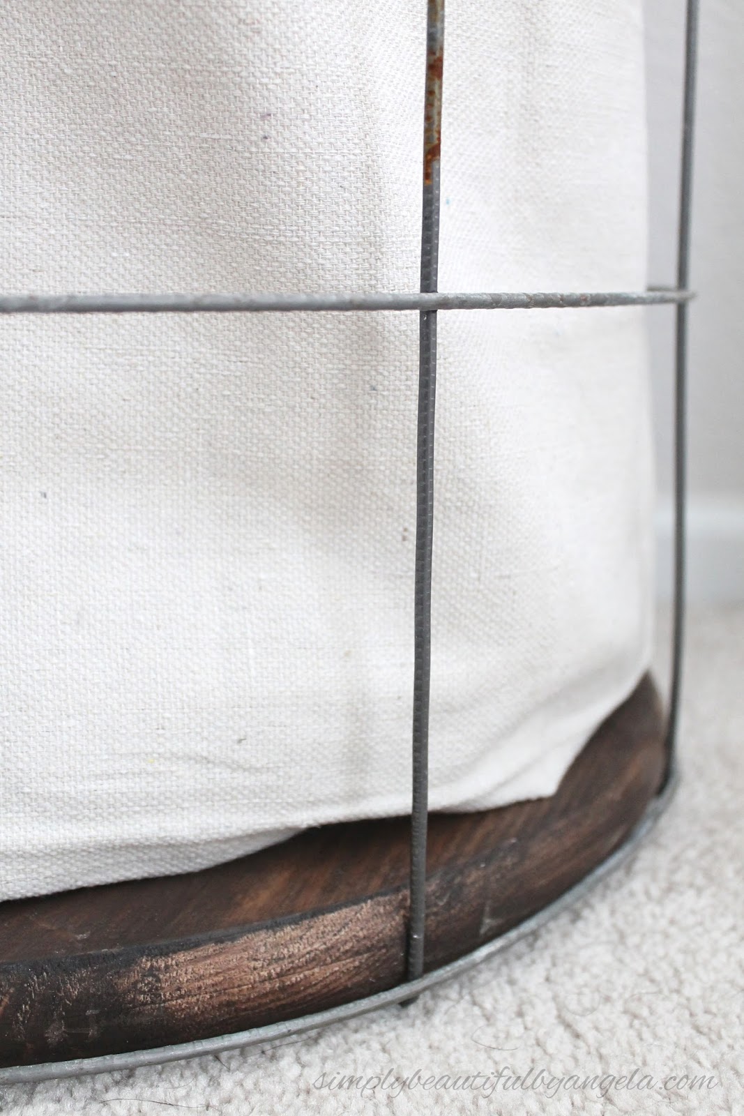 DIY Wire Hamper with Canvas Laundry Bag