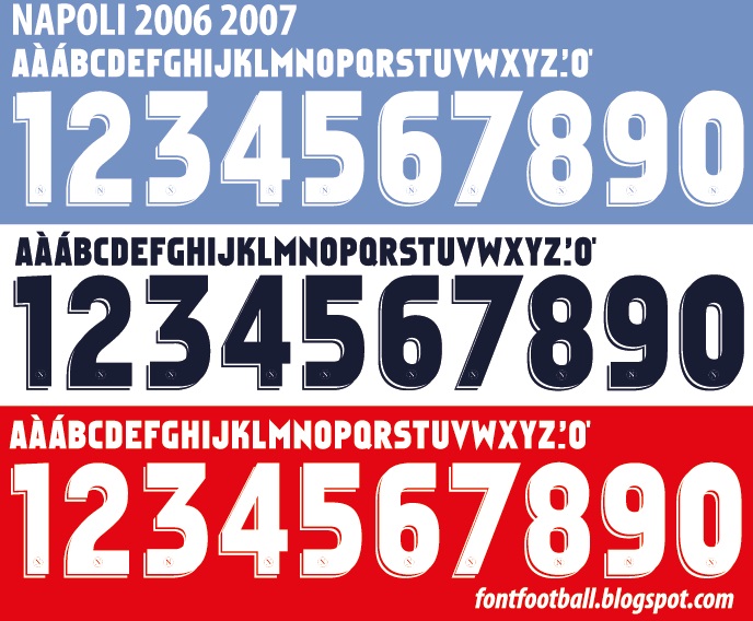 FONT FOOTBALL: Font Vector SSC Napoli 2006 2007 kit