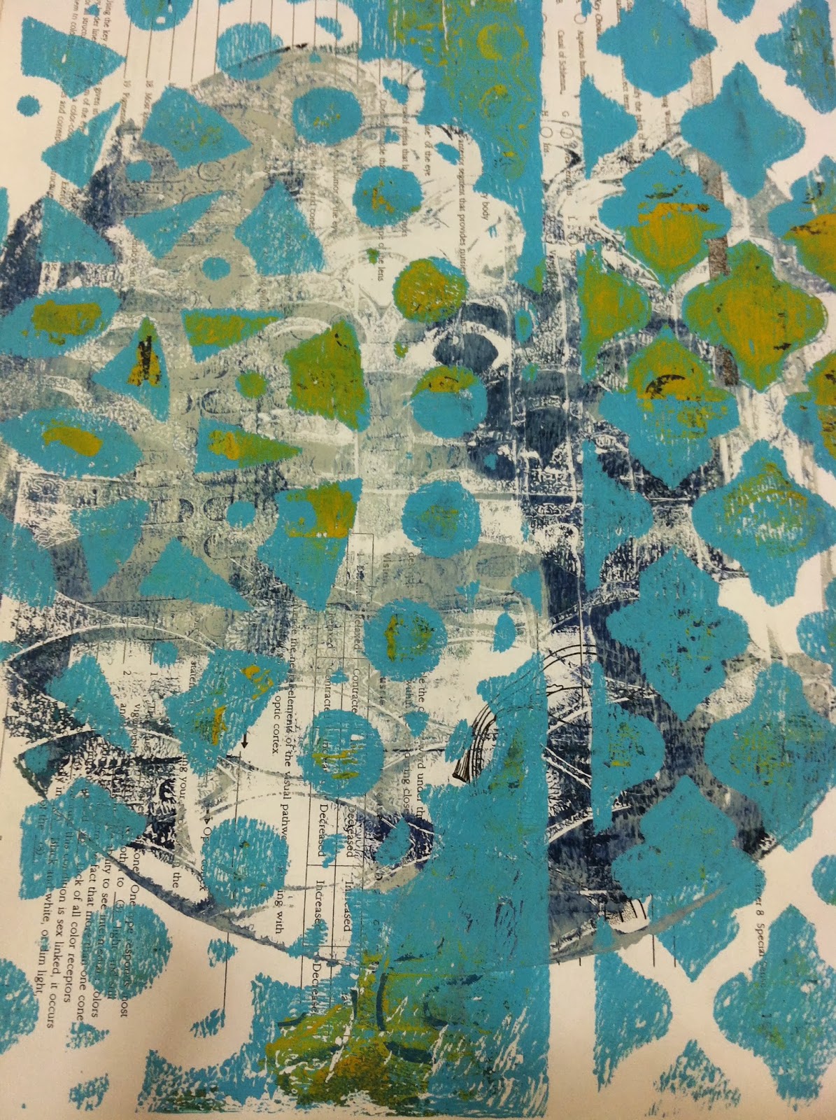 Lucy's Lampshade: One palette Gelli prints!