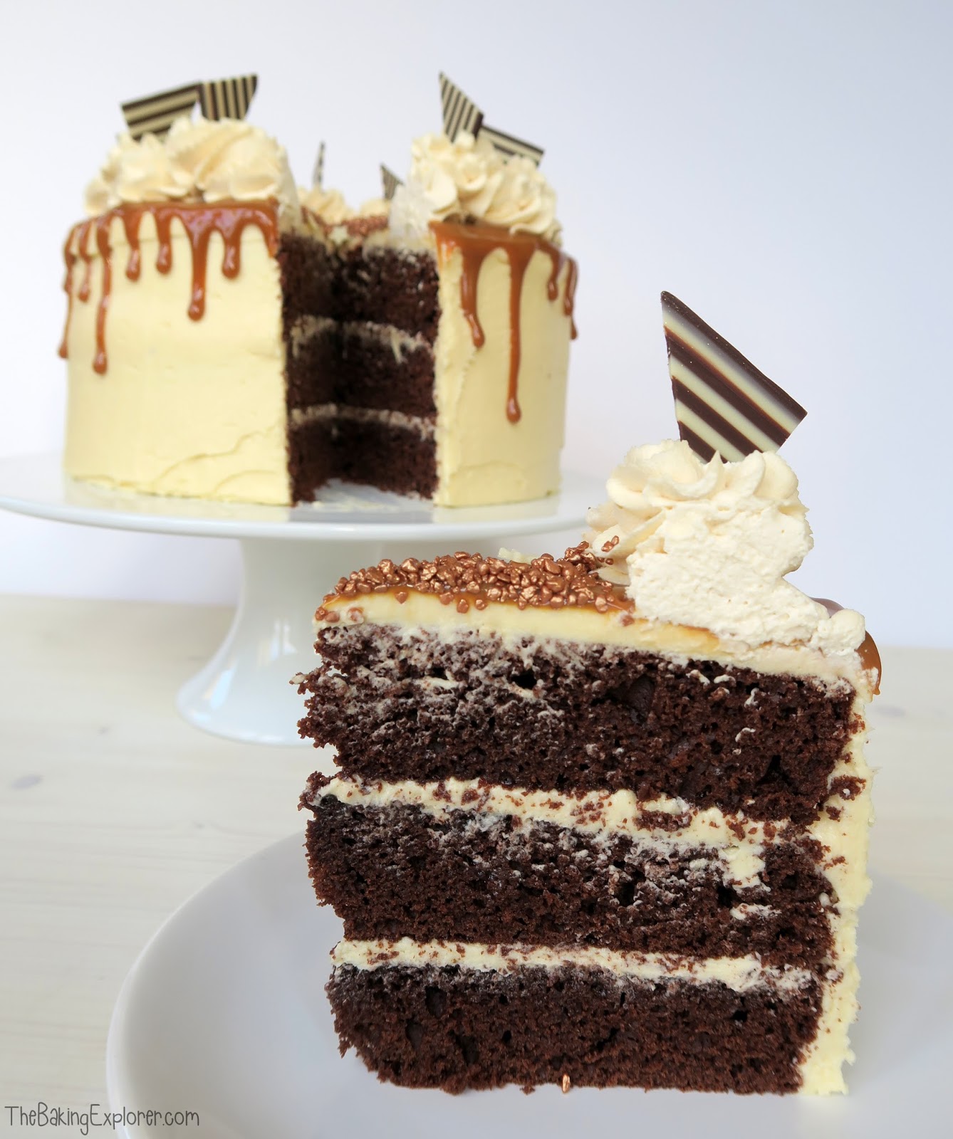 Amarula, Chocolate & Caramel Cake - The Baking Explorer