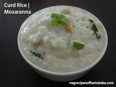 Kannada Aduge | Recipes in Kannada: Curd rice or mosaranna in Kannada ...