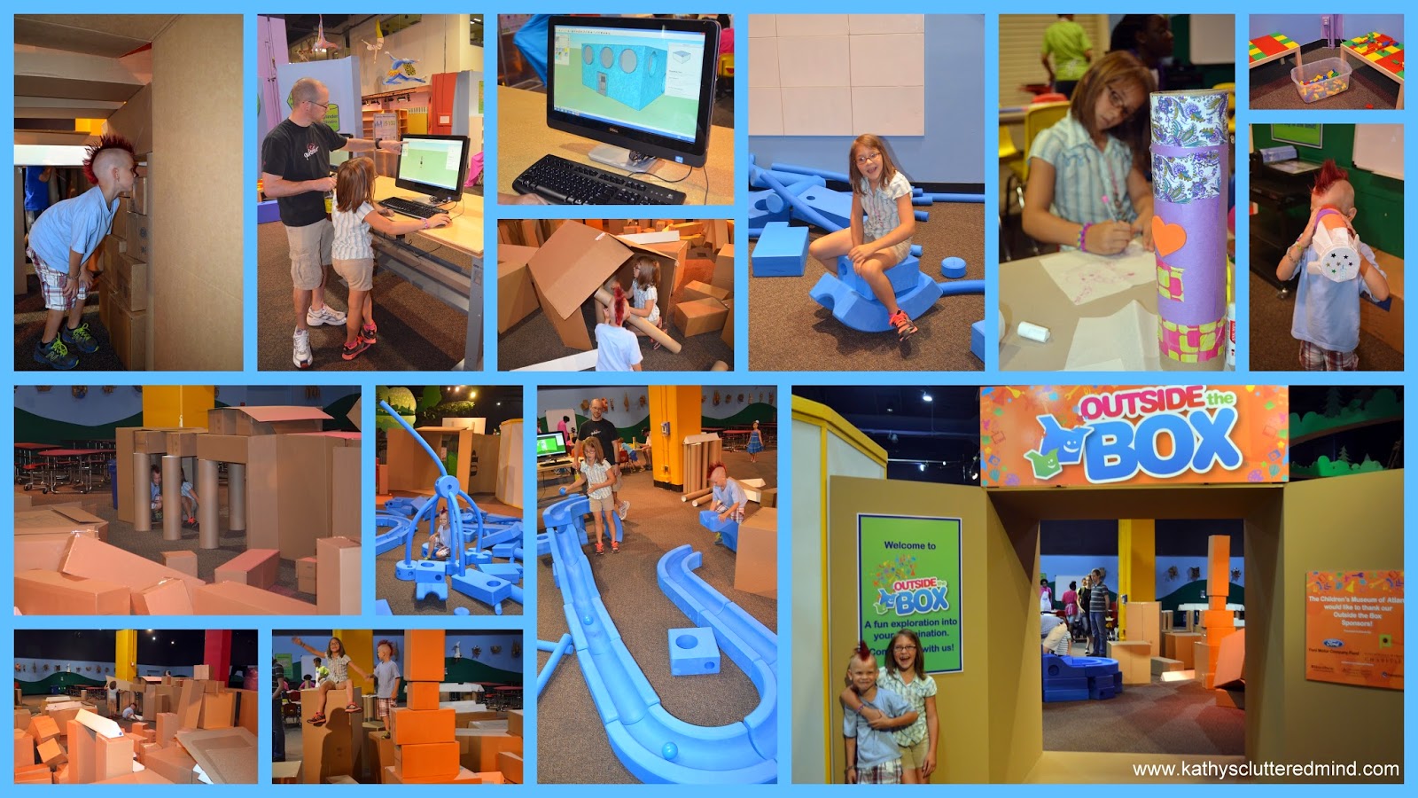 The exhibit entrance is a giant open box of course. Once inside there ...