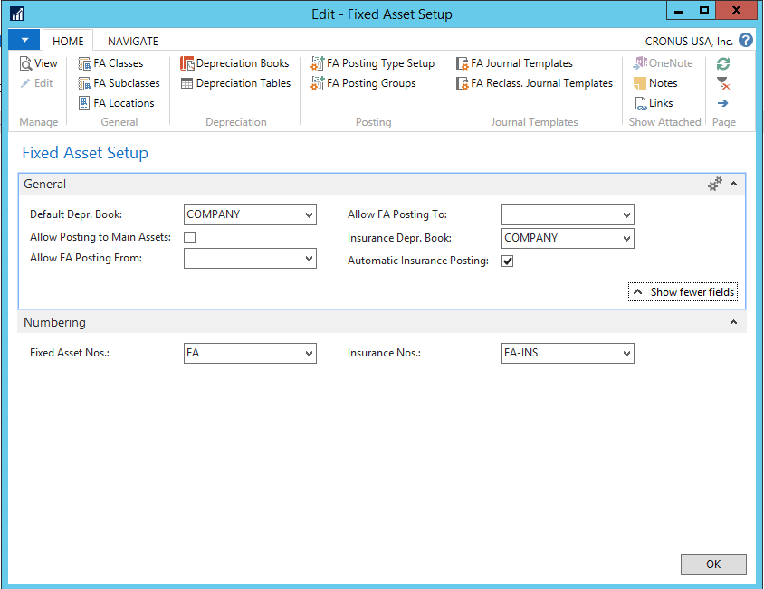 Microsoft Dynamics NAV простыми словами: Fixed Assets Setup (NAV 2017)