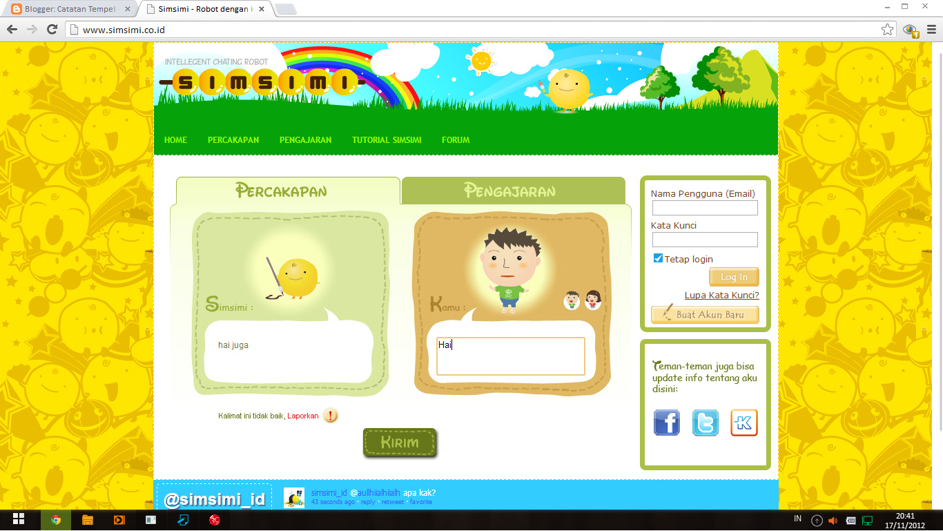 Catatan Tempel: SimSimi, Robo Chat pengisi waktu senggang