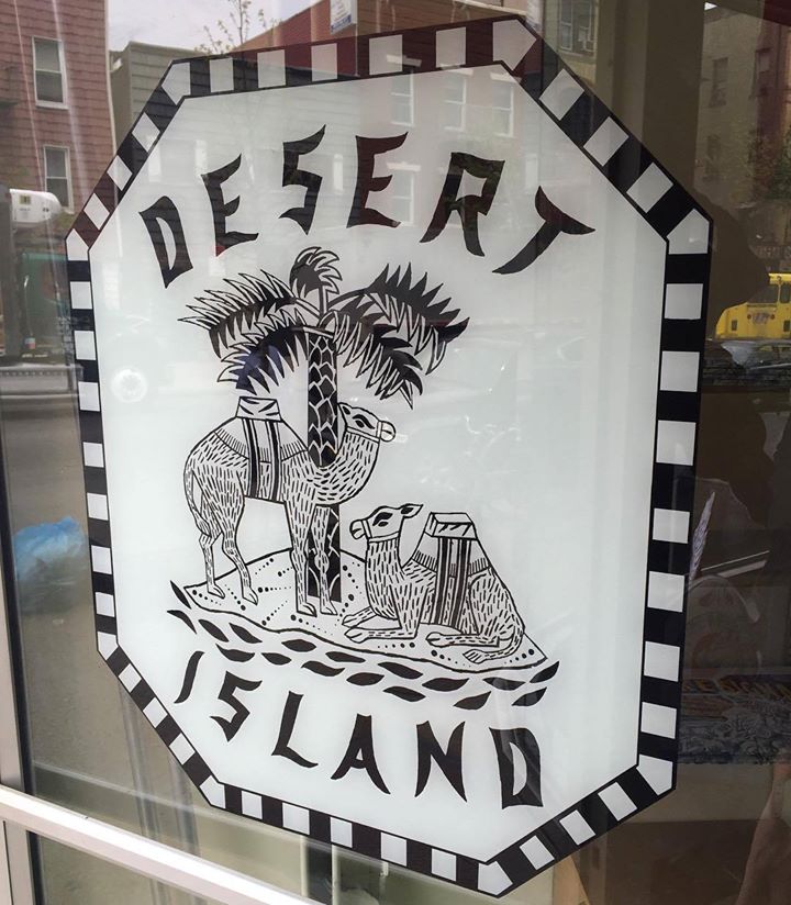JOHN BROADLEY'S BOOKS: Desert Island Comics Brooklyn door sign