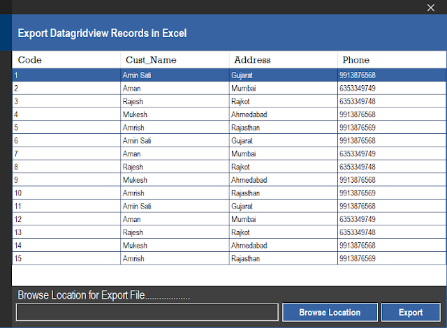 How to Export DatagridView Records in Excel Sheet in C# Visual Studio 2010
