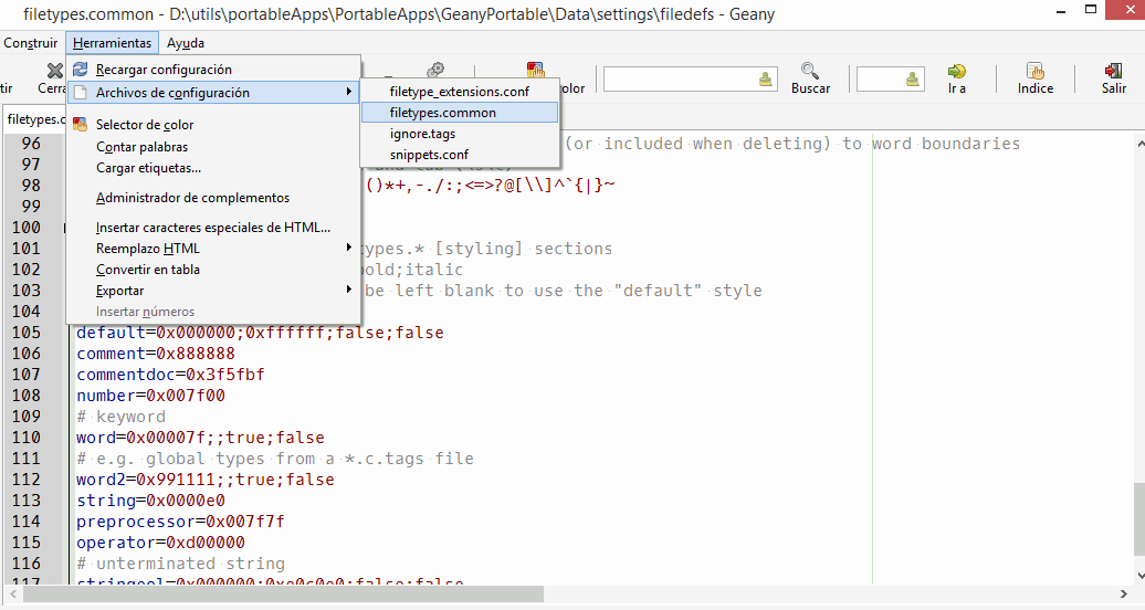 Jugando a crear: Cambiar colores en Geany