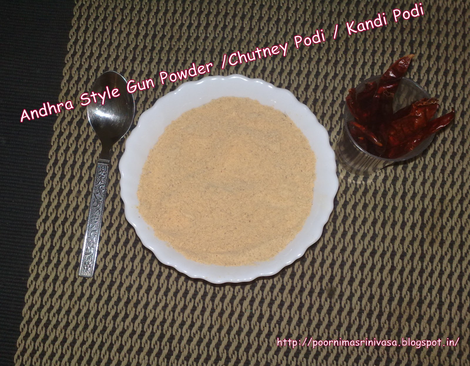 Andhra-Karnataka Bojanam: Andhra Style Gun Powder / Kandi Podi
