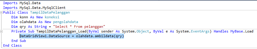 CARA MENAMPILKAN DATA DARI DATABASE MYSQL PADA VISUAL STUDIO 2010 - NaufaLogger