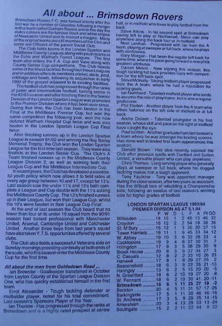 The Cold End: CLASSIC PROGRAMMES - BRIMSDOWN ROVERS V ELECTROLUX - 1990