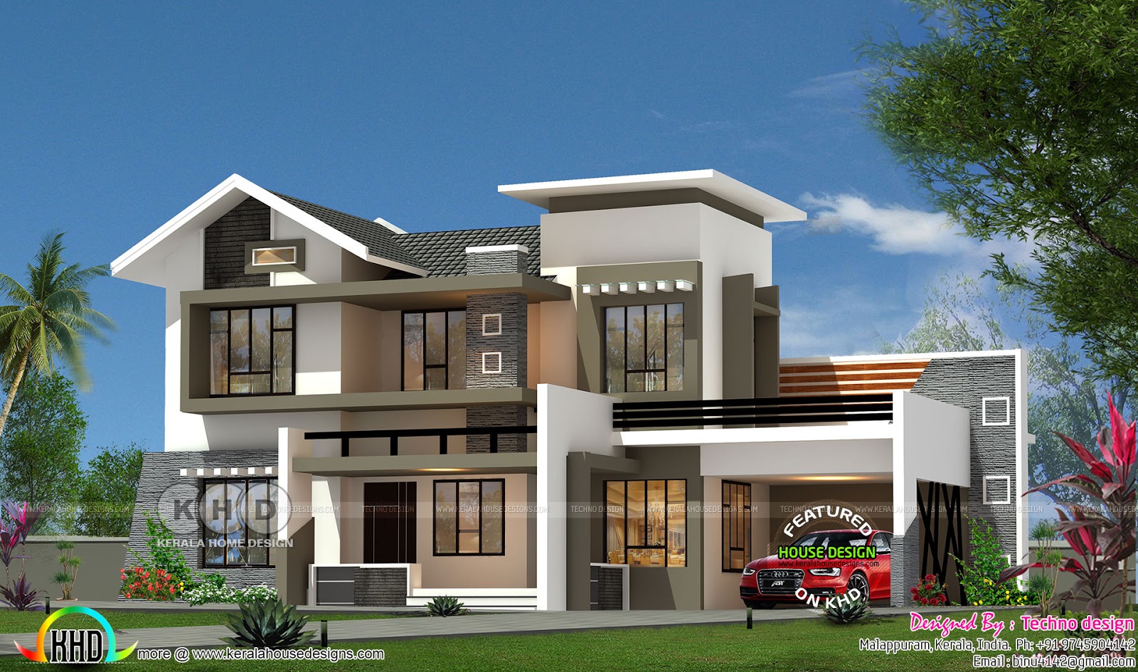 Modern mix roof 4 BHK 2350 sq-ft home - Kerala Home Design and Floor ...