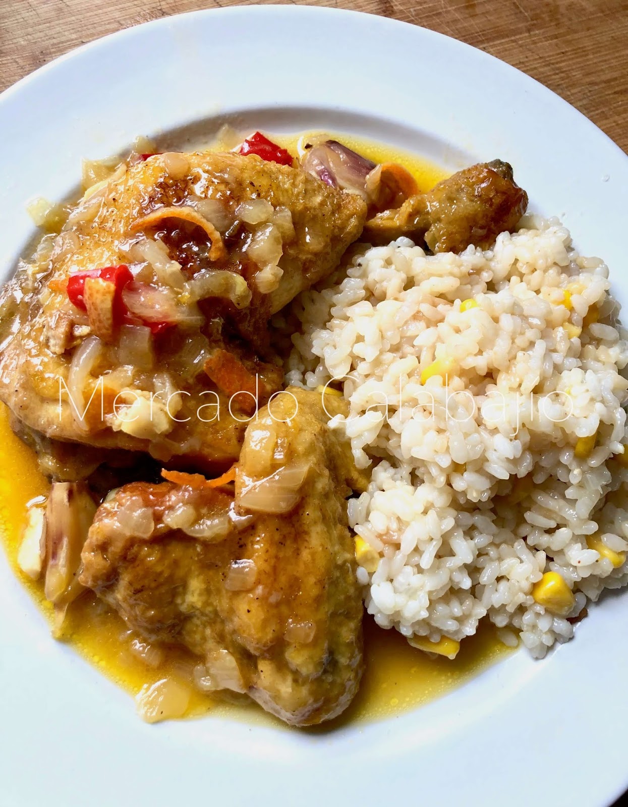 Guiso de pollo con salsa agridulce de mandarinas | Mercado Calabajío