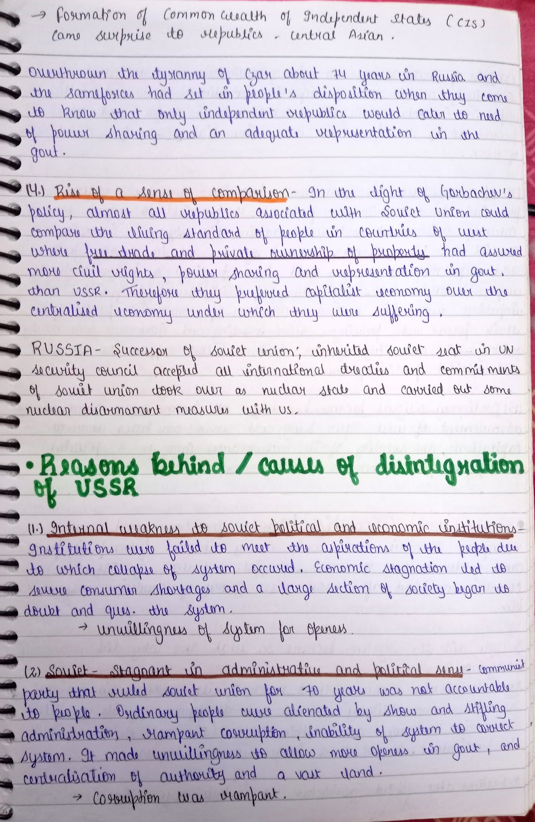 handwritten notes: Handwritten notes of The End Of Bipolarity ...