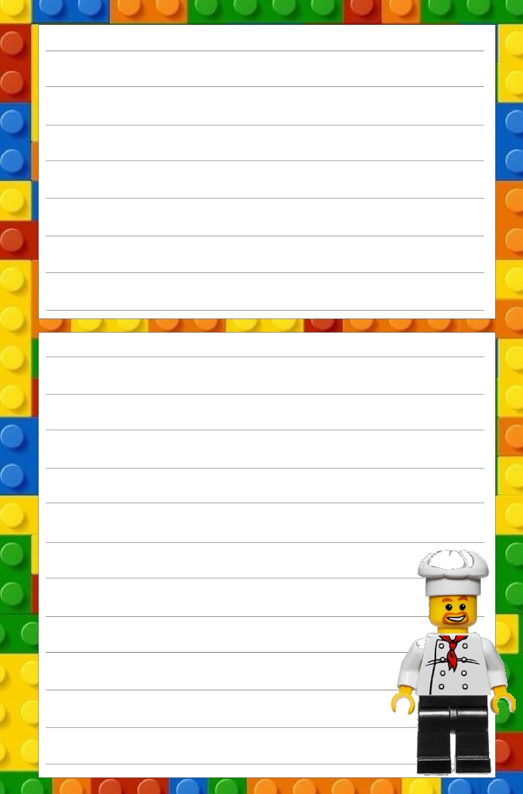 Menu Plan Monday and Printable Lego Recipe Card