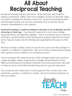 The Simple Teachers: Reciprocal Teaching UPDATE!