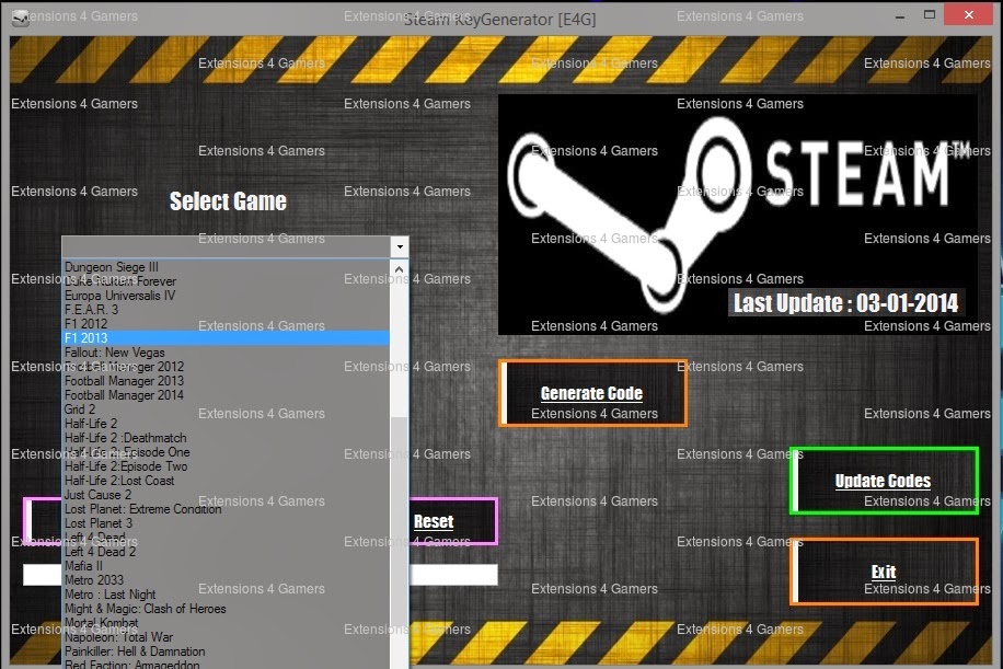 Extensions 4 Games: Steam KeyGenerator 2014!
