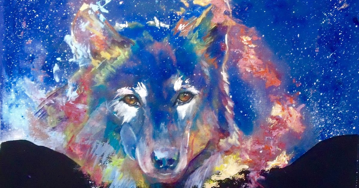 Galactic Wolf acrylic portrait wolf