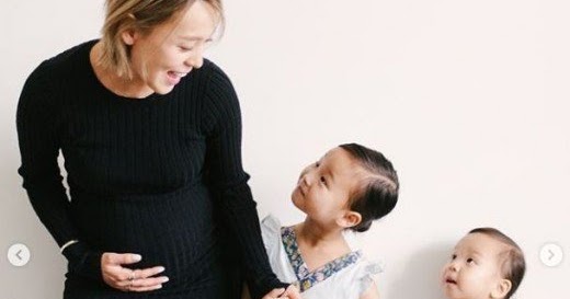 Sunye shares sweet pregnancy photos with her two daughters