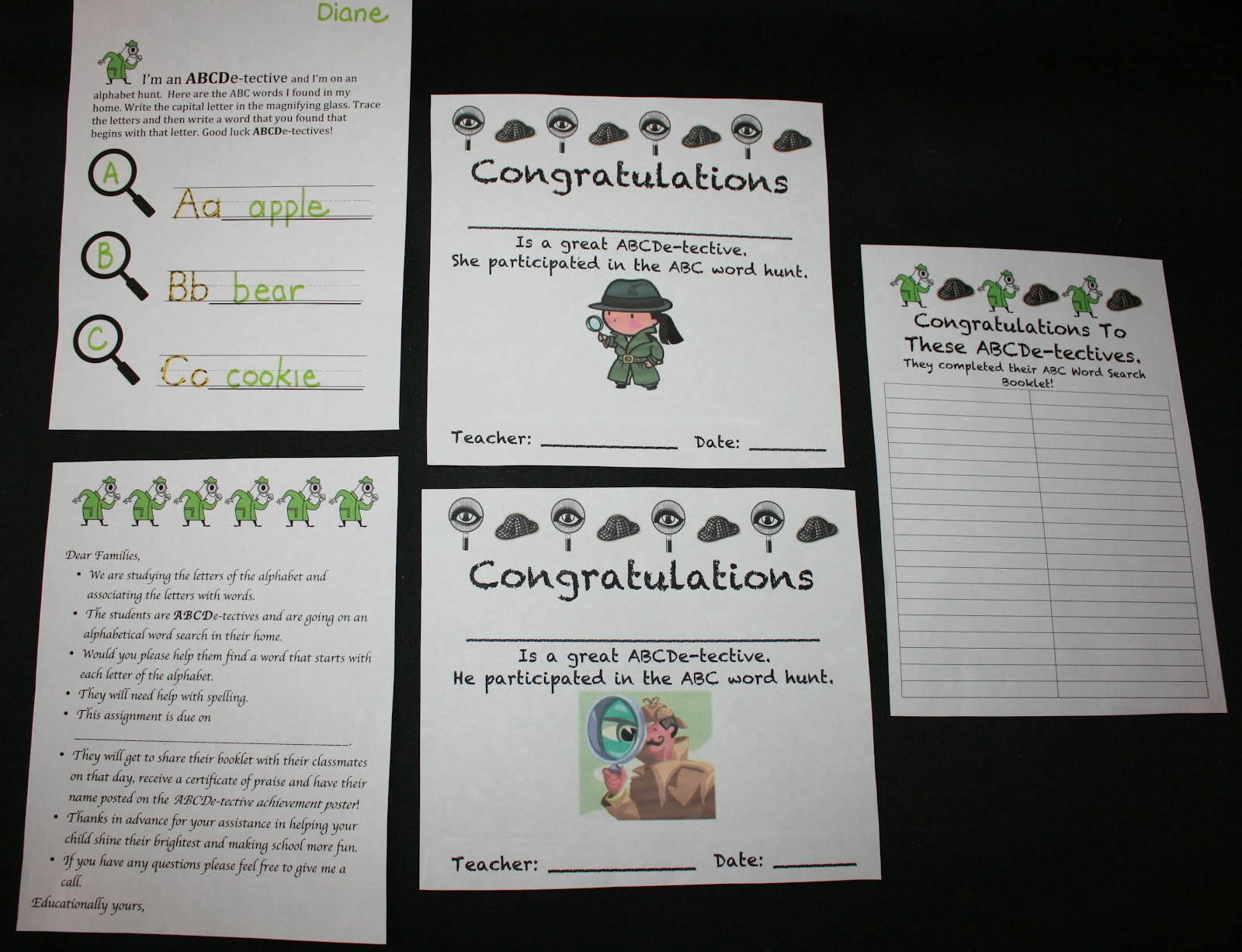 ABCDetetives Alphabet Word Hunt - Classroom Freebies