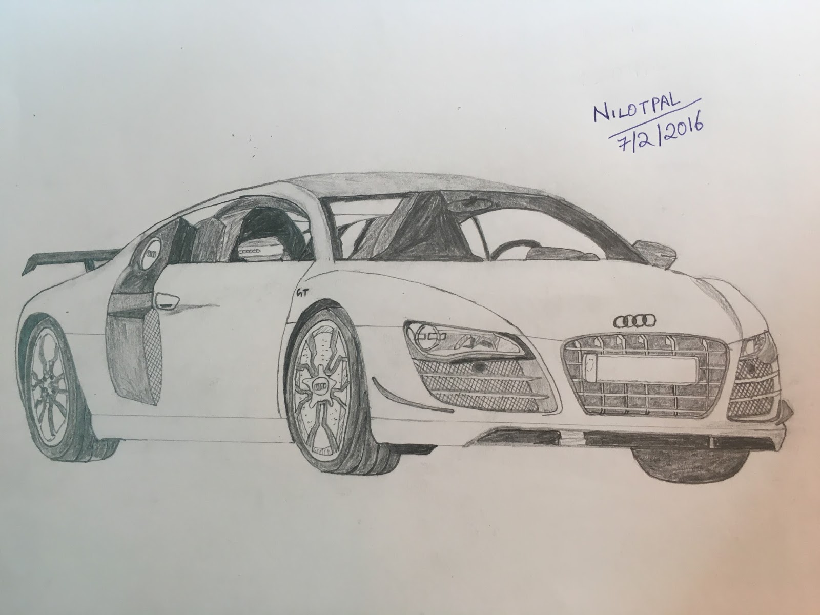 Audi R8 GT Pencil Sketch