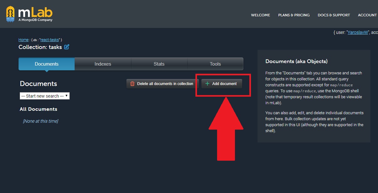 Raect приложение с MLabDB ( I ).|Простые советы.