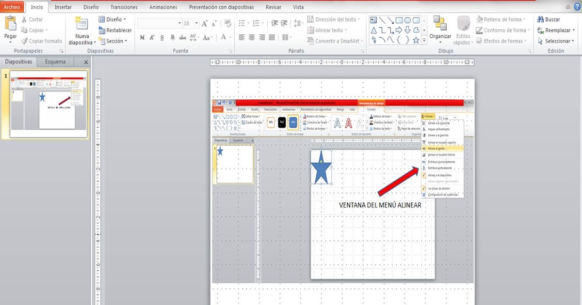 ALINEAR FORMAS EN POWER POINT