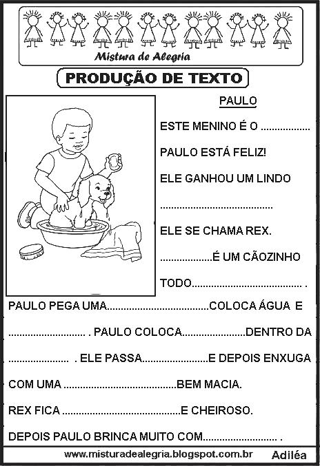 PRODUÇÕES DE TEXTOS LACUNADOS PARA ALFABETIZAÇÃO, NO JEITO DE IMPRIMIR ...