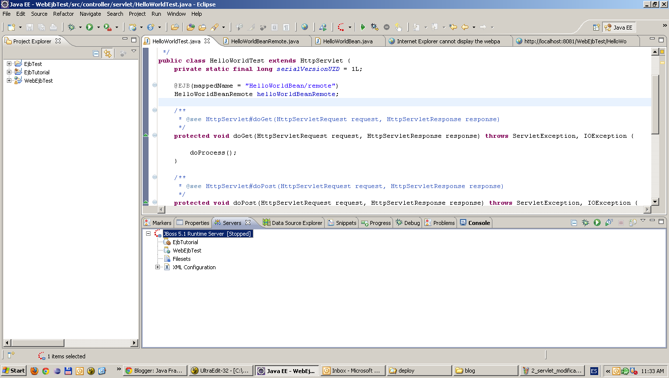 Java Frameworks & APIs: EJB - Configuración Eclipse + JBoss + EJB3