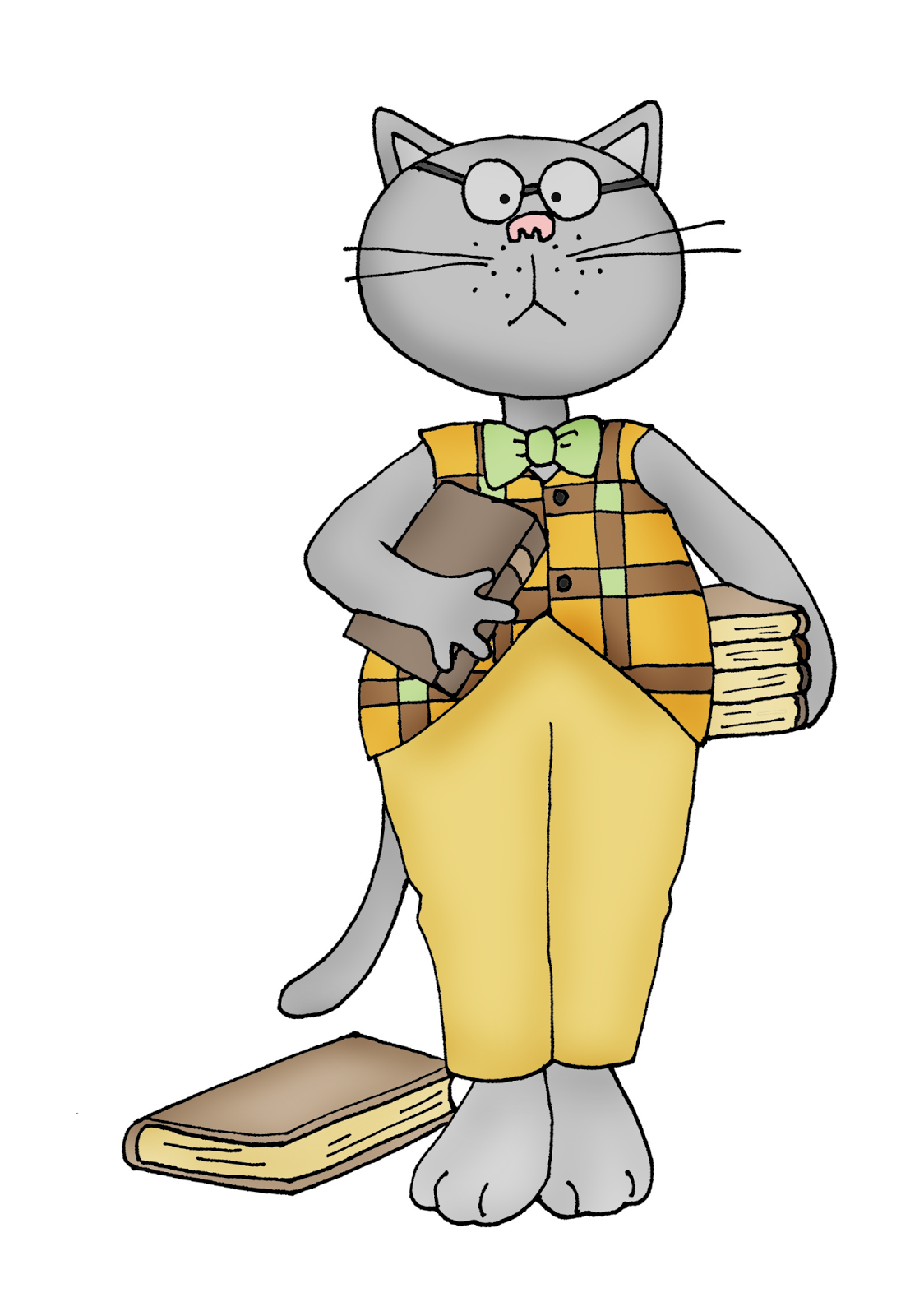 Free Dearie Dolls Digi Stamps: Library Cat