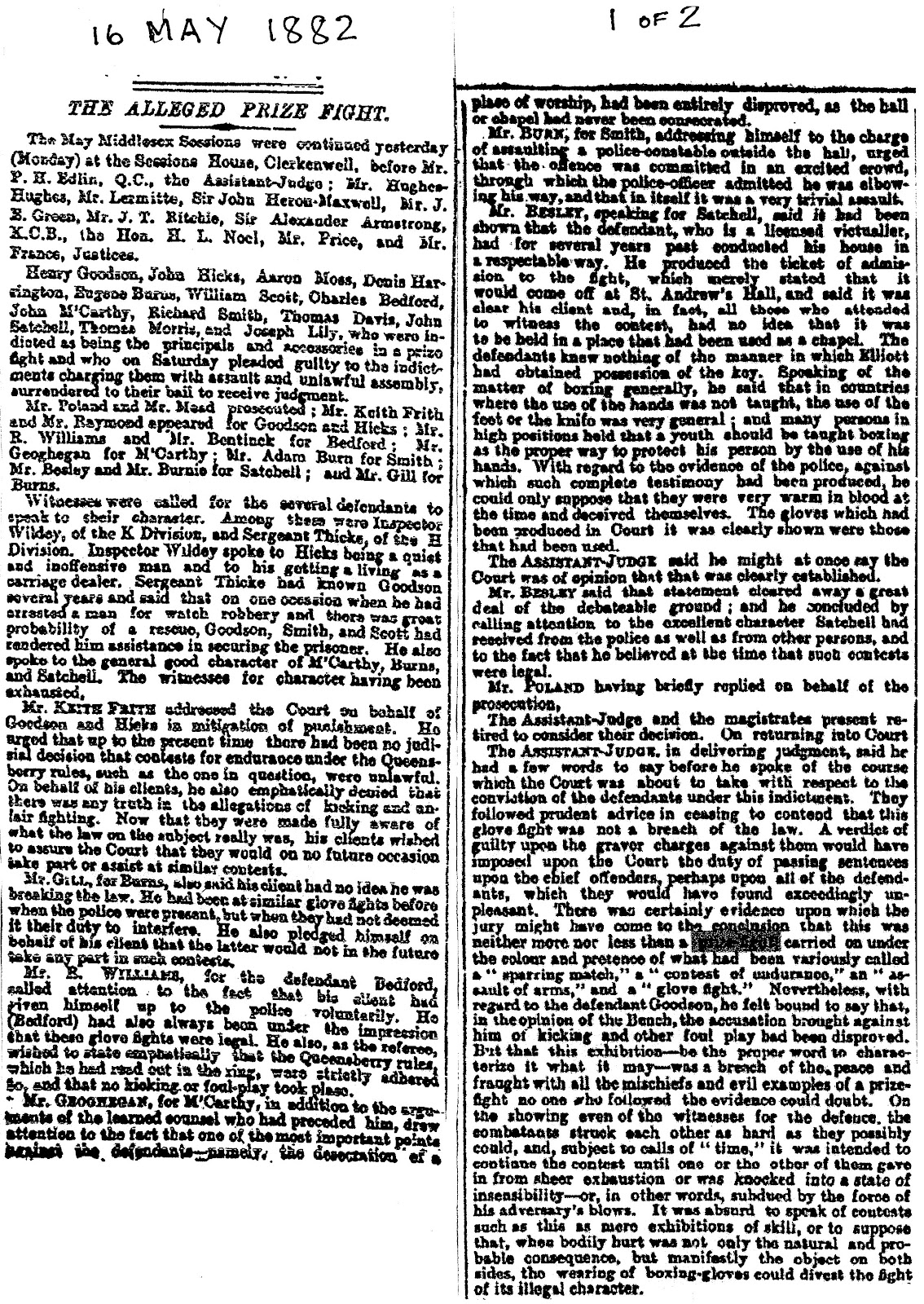 Henry Sugar Goodson: HENRY (SUGAR) GOODSON 1856-1917 History & fight record