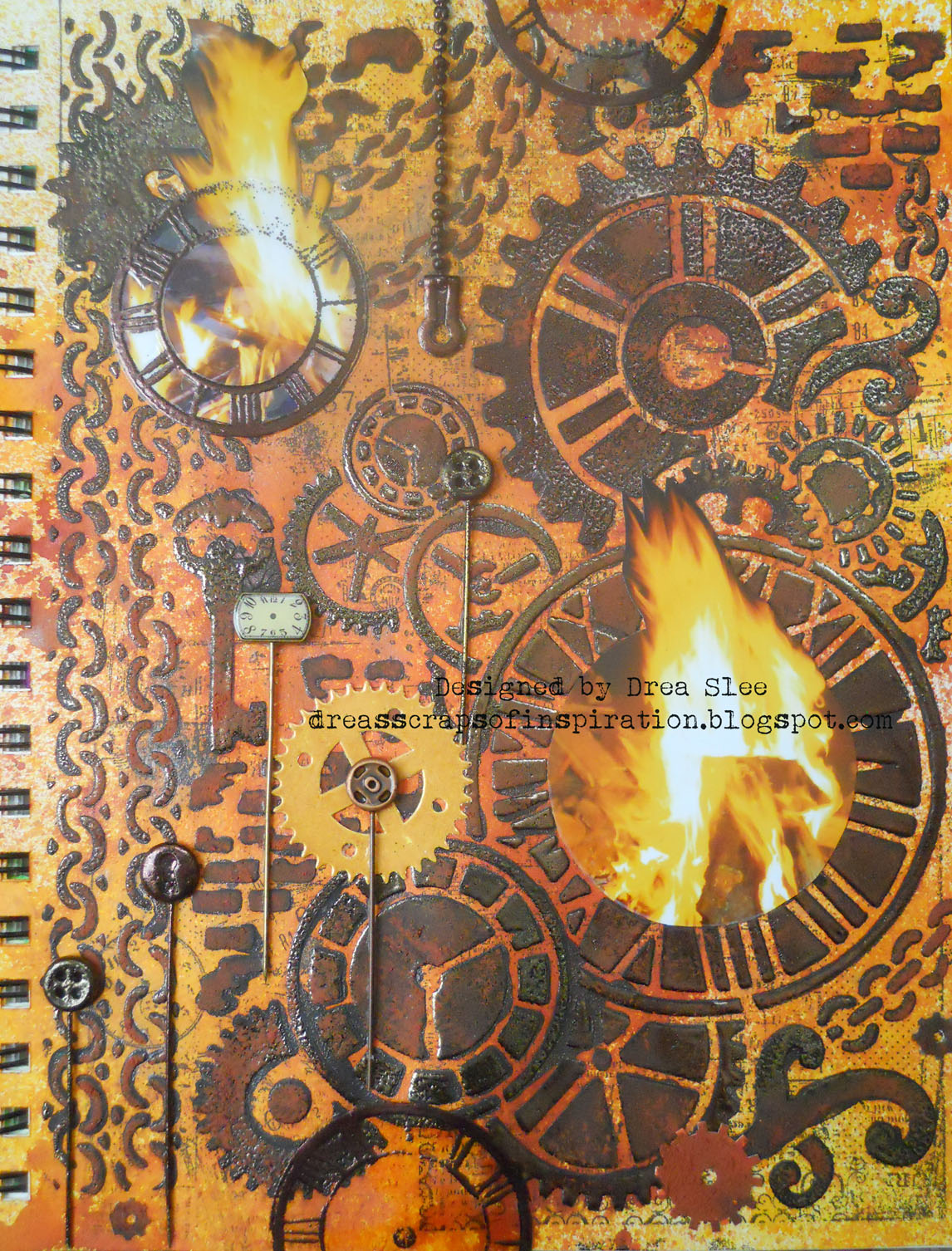 Drea's Scraps of Inspiration: Fire Art Journal Page