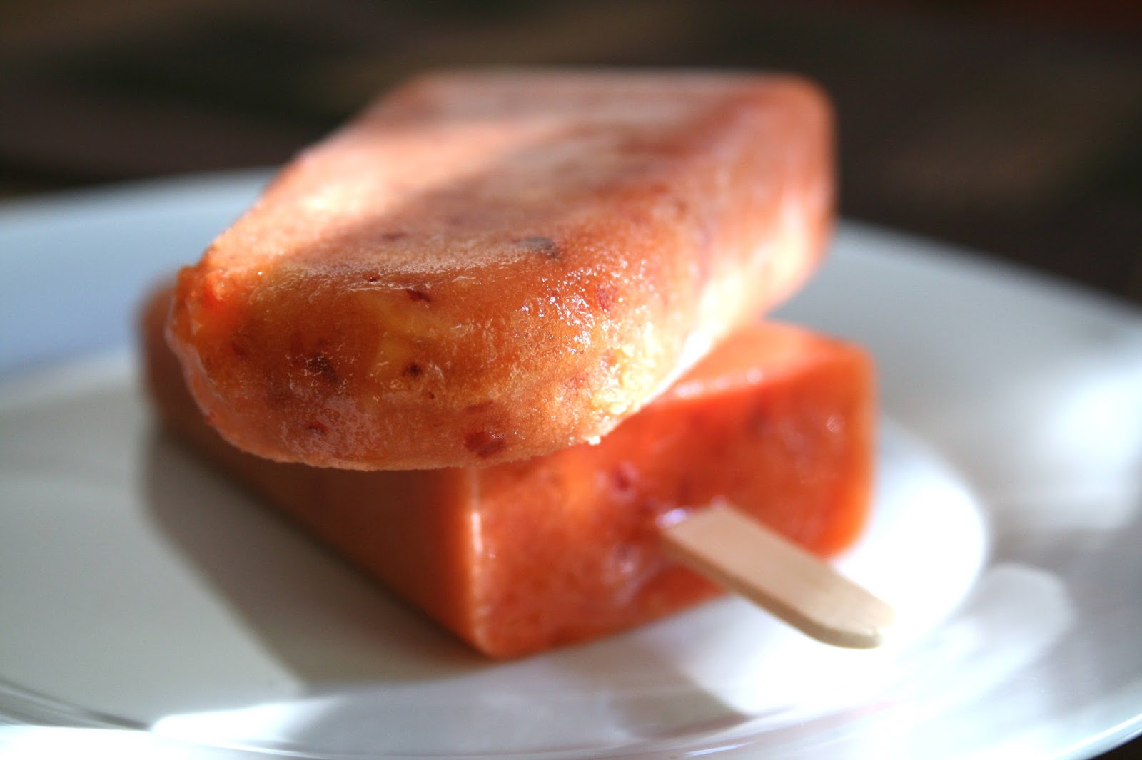Oregon Transplant: Chunky Peach Popsicles